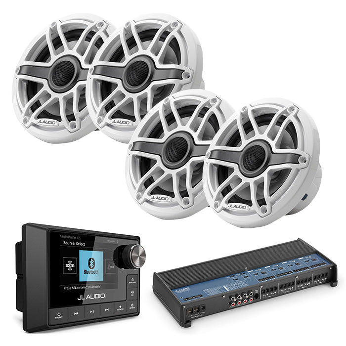 JL Audio MM105 + XDM800/8 + 2 Pairs M6-650X-S-GwGw Marine Bundle